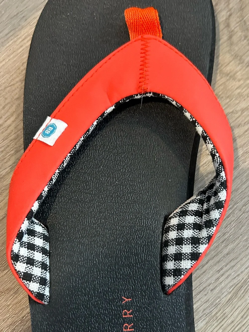 Riverberry | Shoes | Womens Red Blackchecked Thong Sandals | Poshmark